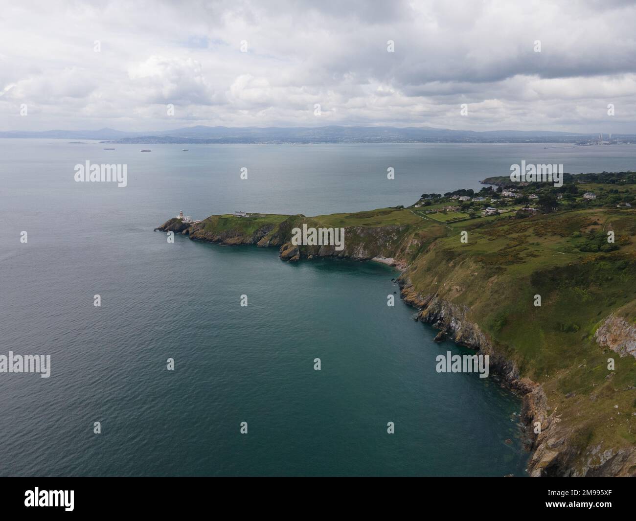 Dublin, Ireland, Howth Cliffs. View from above of the famous cliff ...