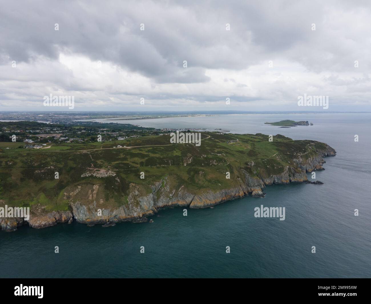 Dublin, Ireland, Howth Cliffs. View from above of the famous cliff ...
