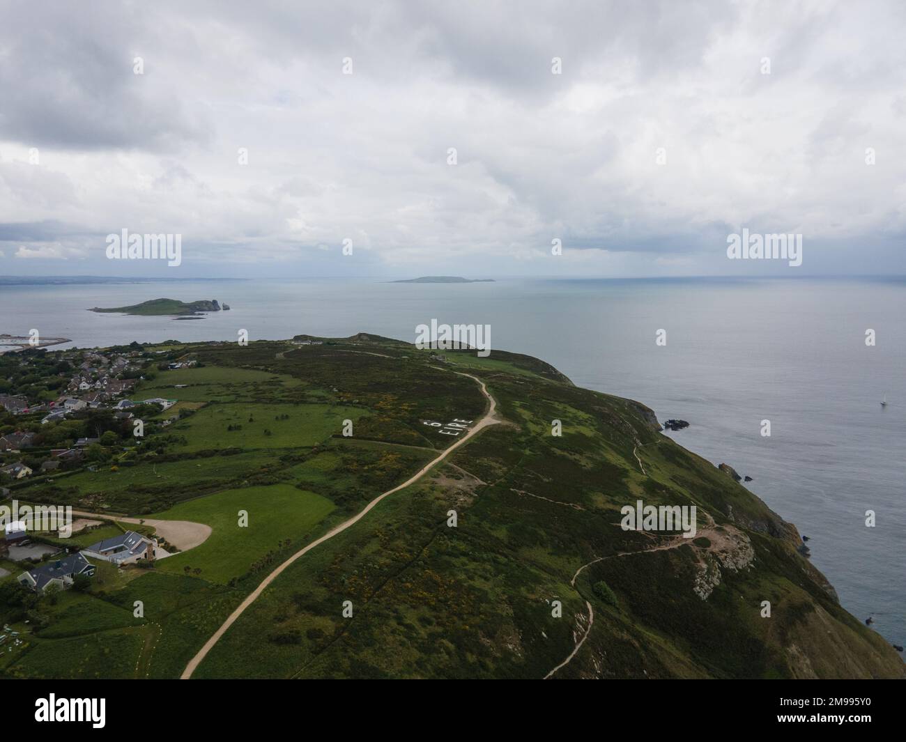 Dublin, Ireland, Howth Cliffs. View from above of the famous cliff ...