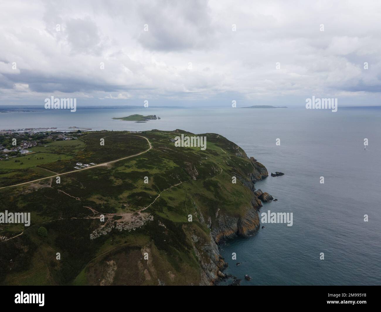 Dublin, Ireland, Howth Cliffs. View from above of the famous cliff ...