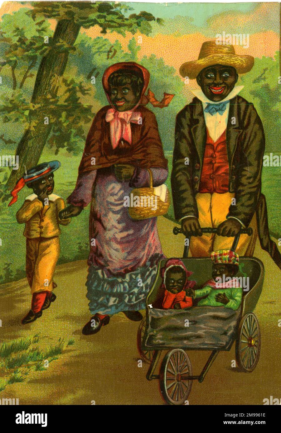 American Racial Stereotypes - The Family Walk Stock Photo - Alamy