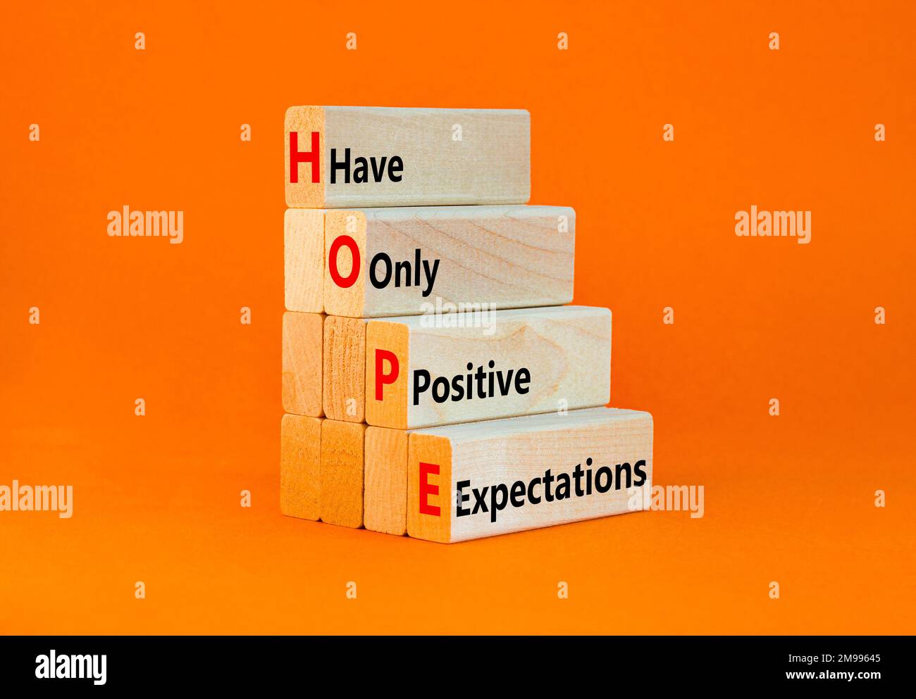 HOPE have only positive expectations symbol. Concept words HOPE have ...