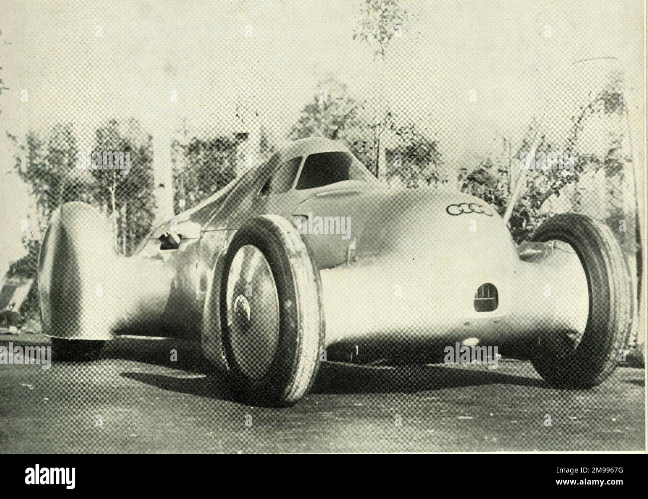 Auto Union with enclosed cockpit during Italian speed trials Stock ...