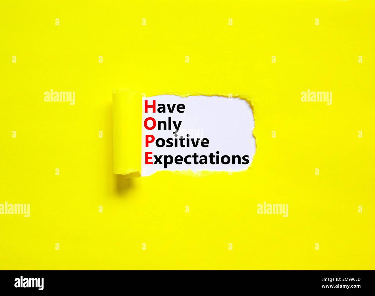 HOPE have only positive expectations symbol. Concept words HOPE have ...