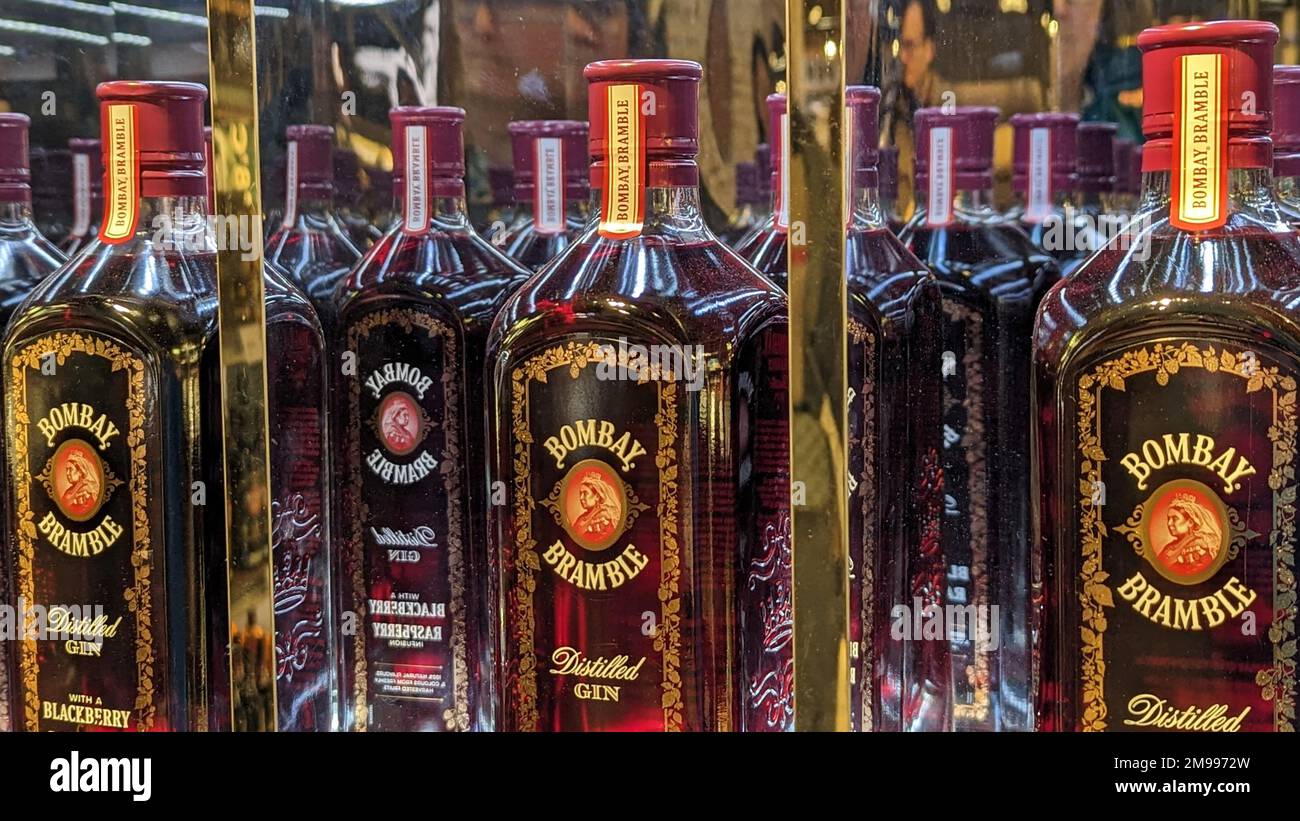 Bombay Bramble gin on display in Schiphol airport Stock Photo - Alamy