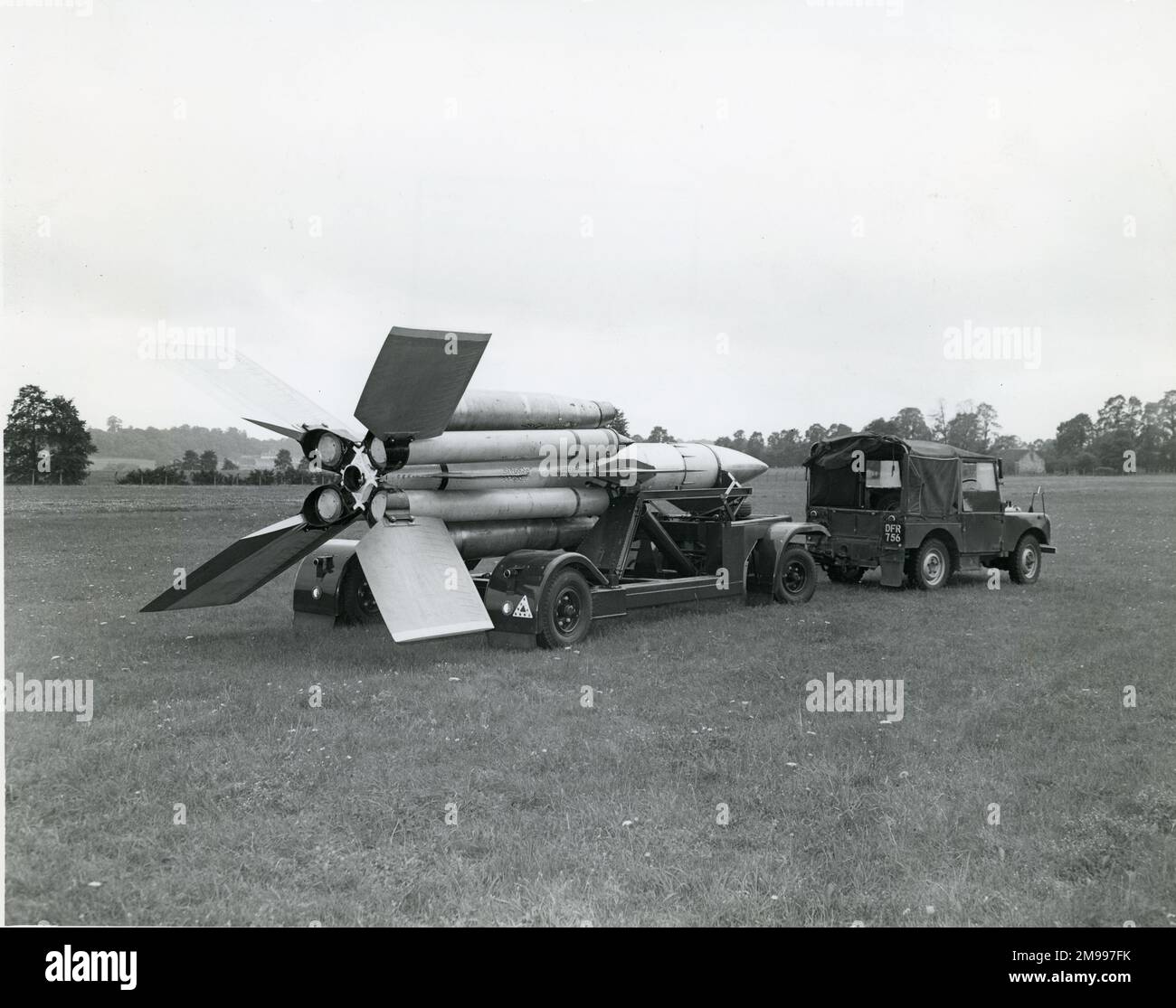 Bristol Bloodhound surface-to-air guided missile at Farnborough in 1957 ...
