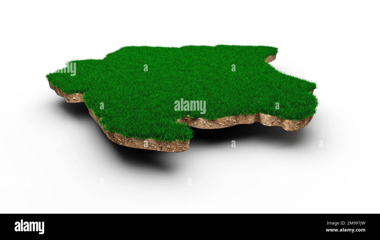A 3D illustration of the Suriname Map soil land geology cross section ...