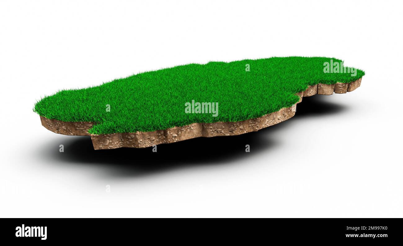 A 3D illustration of the Qatar Map soil land geology cross section ...