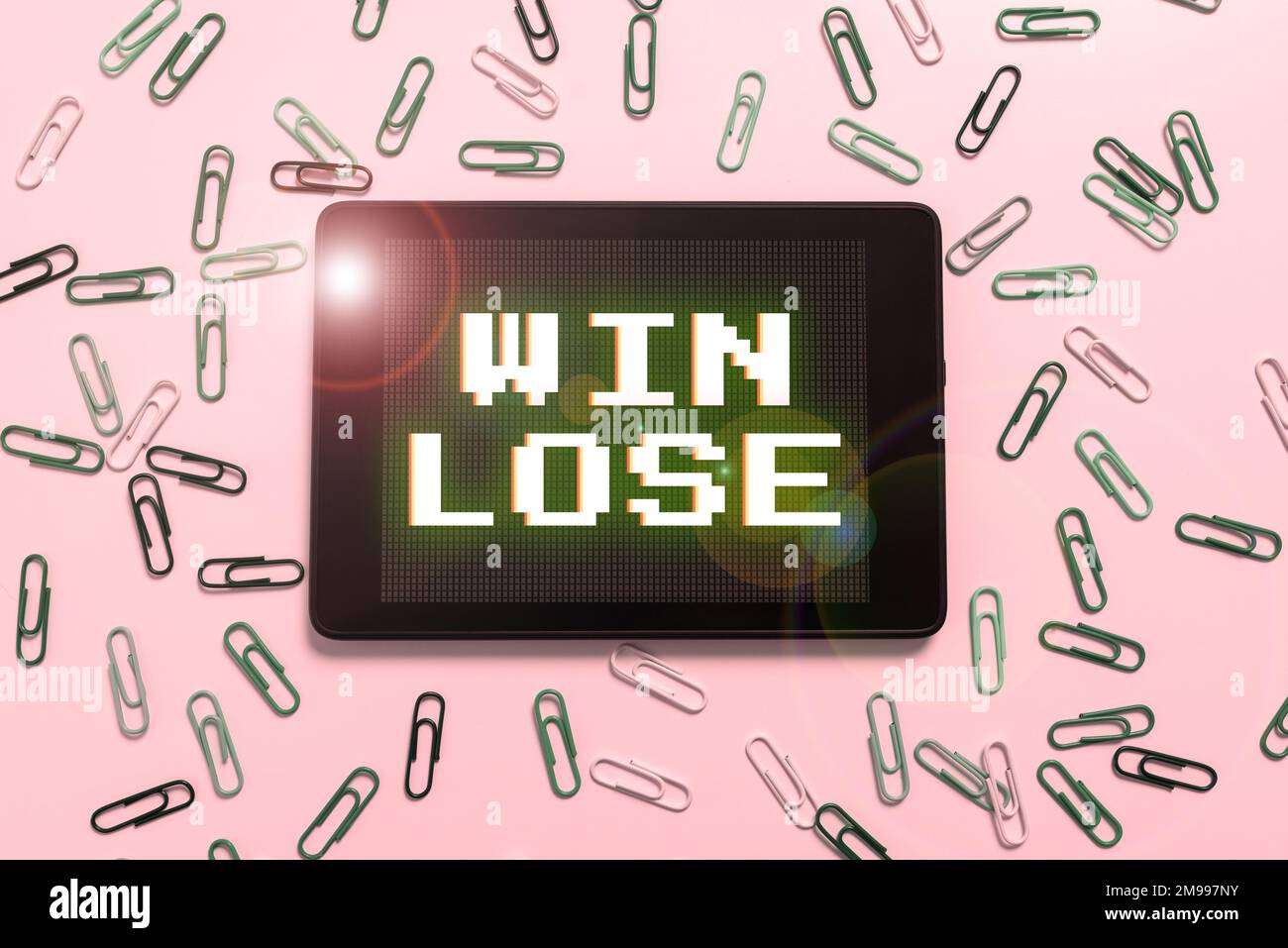 Sign displaying Win Lose. Business overview Compare possibilities what ...