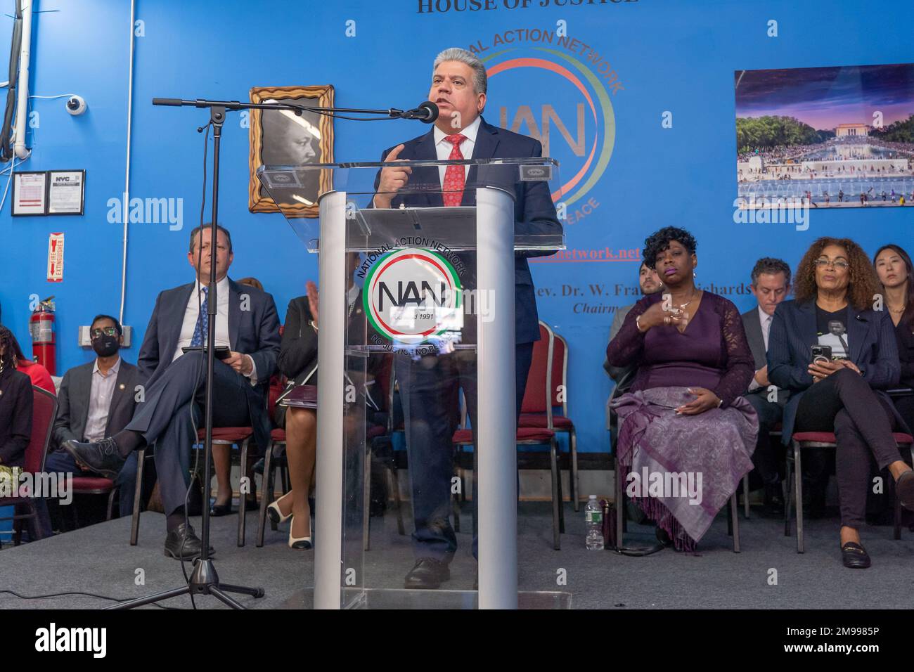Brooklyn District Attorney Eric Gonzalez speaks during a Martin Luther ...