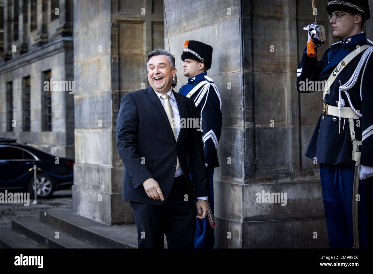 AMSTERDAM - Emile Roemer arrives at the Royal Palace for the traditional New Year's reception by ...