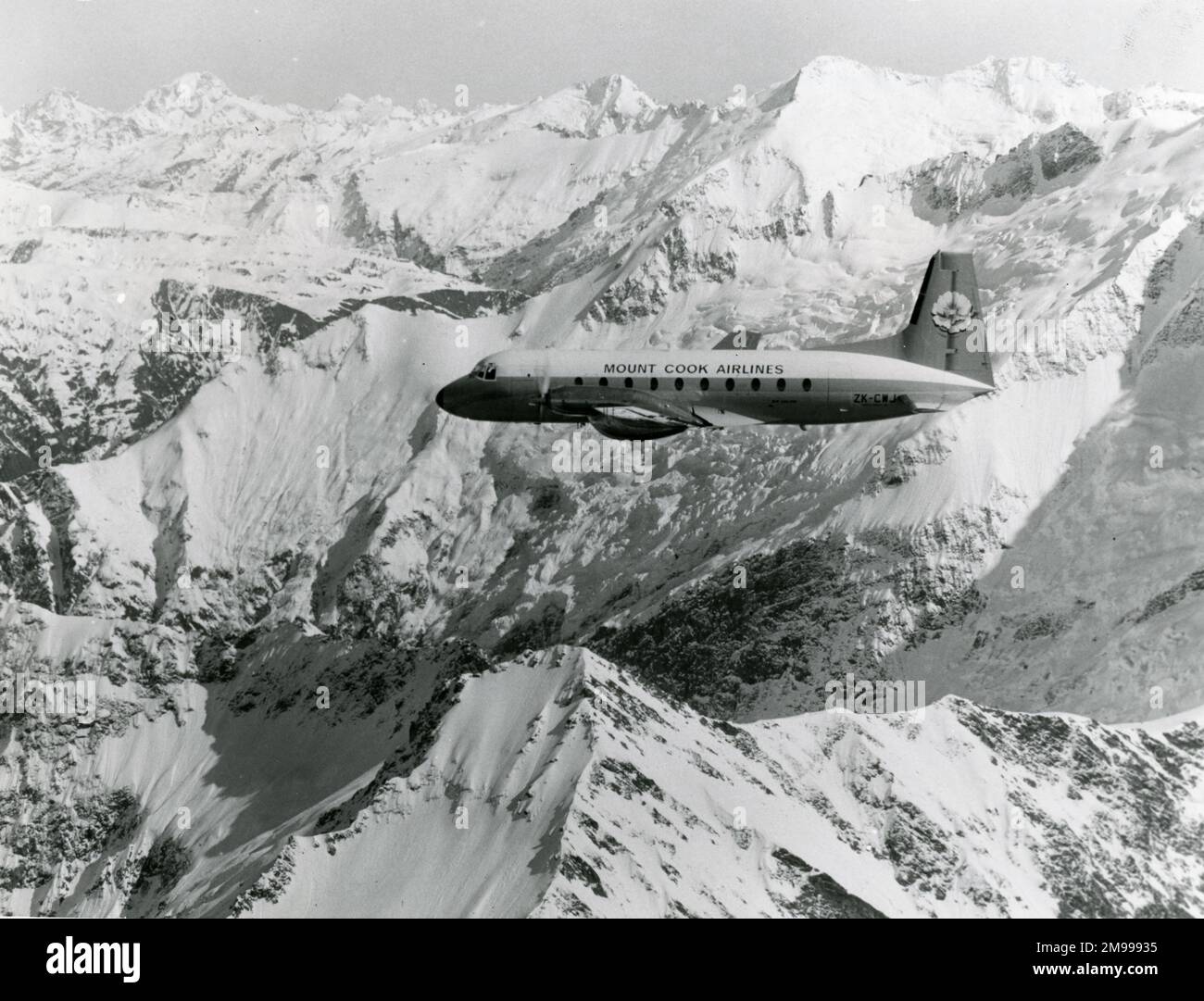 The first Hawker Siddeley HS748 Series 2A, ZK-CWJ, of Mount Cook ...