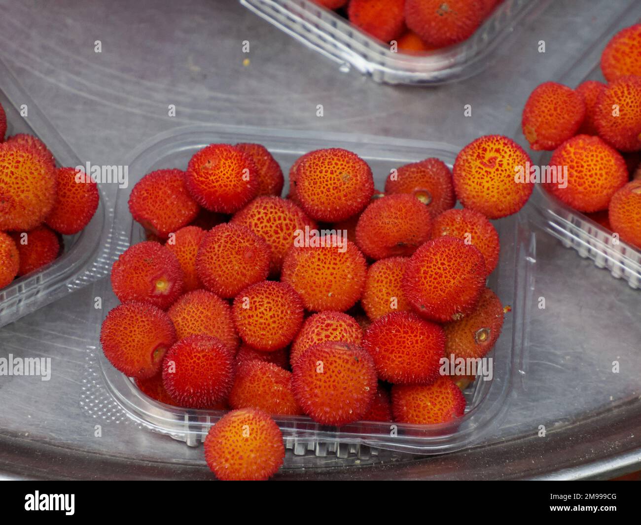 Arbutus Unedo Fruit at Roadside Stand in Morocco strawberry tree fruit ...