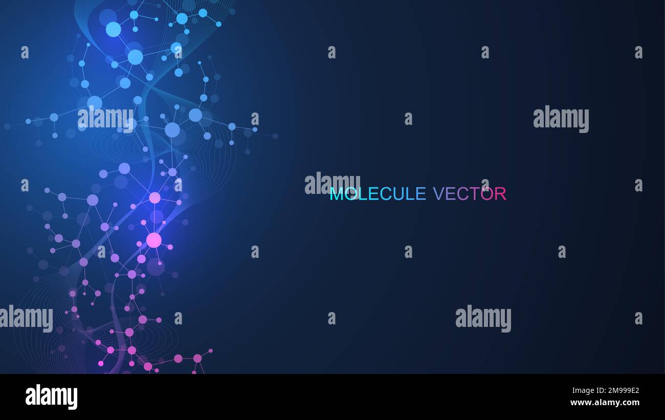Modern abstract molecules structure for science or medical background ...