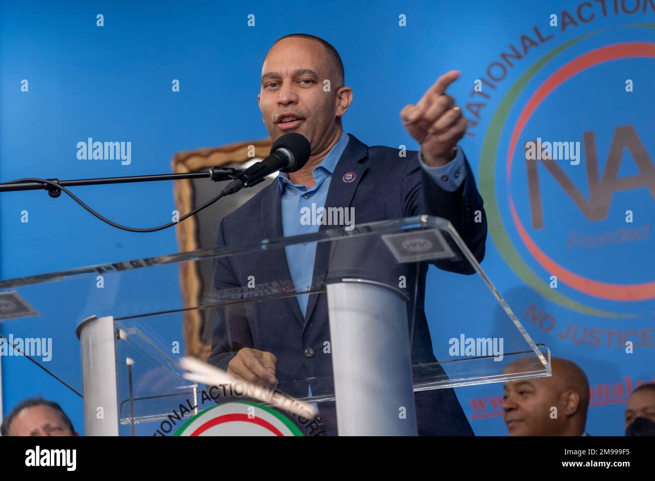 New York, United States. 16th Jan, 2023. House Minority Leader Hakeem ...