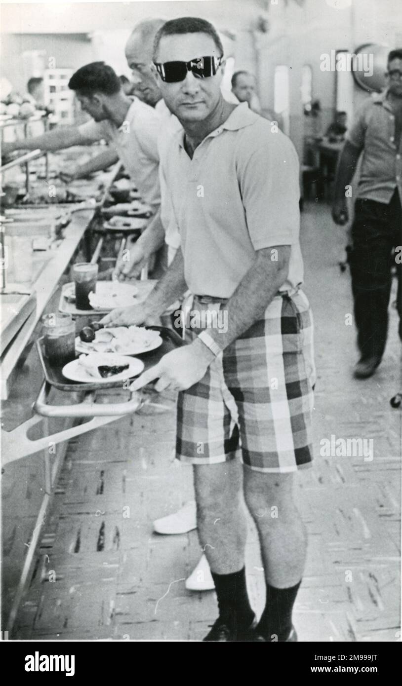 Astronaut Virgil ?Gus? Grissom in the chow line at the Grand Bahama ...