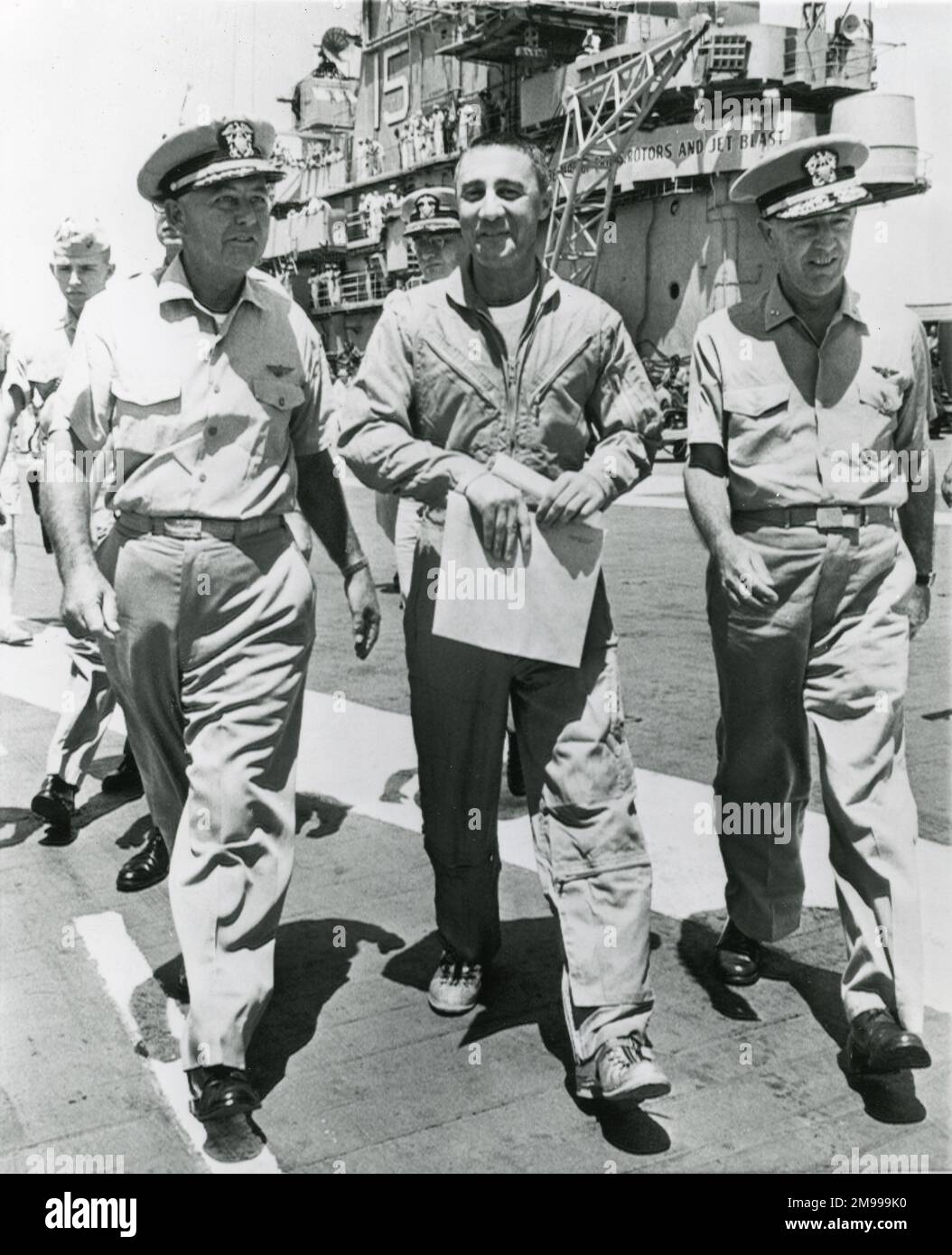USAF astronaut Virgil ?Gus? Grissom wearing a US Navy orange flying ...