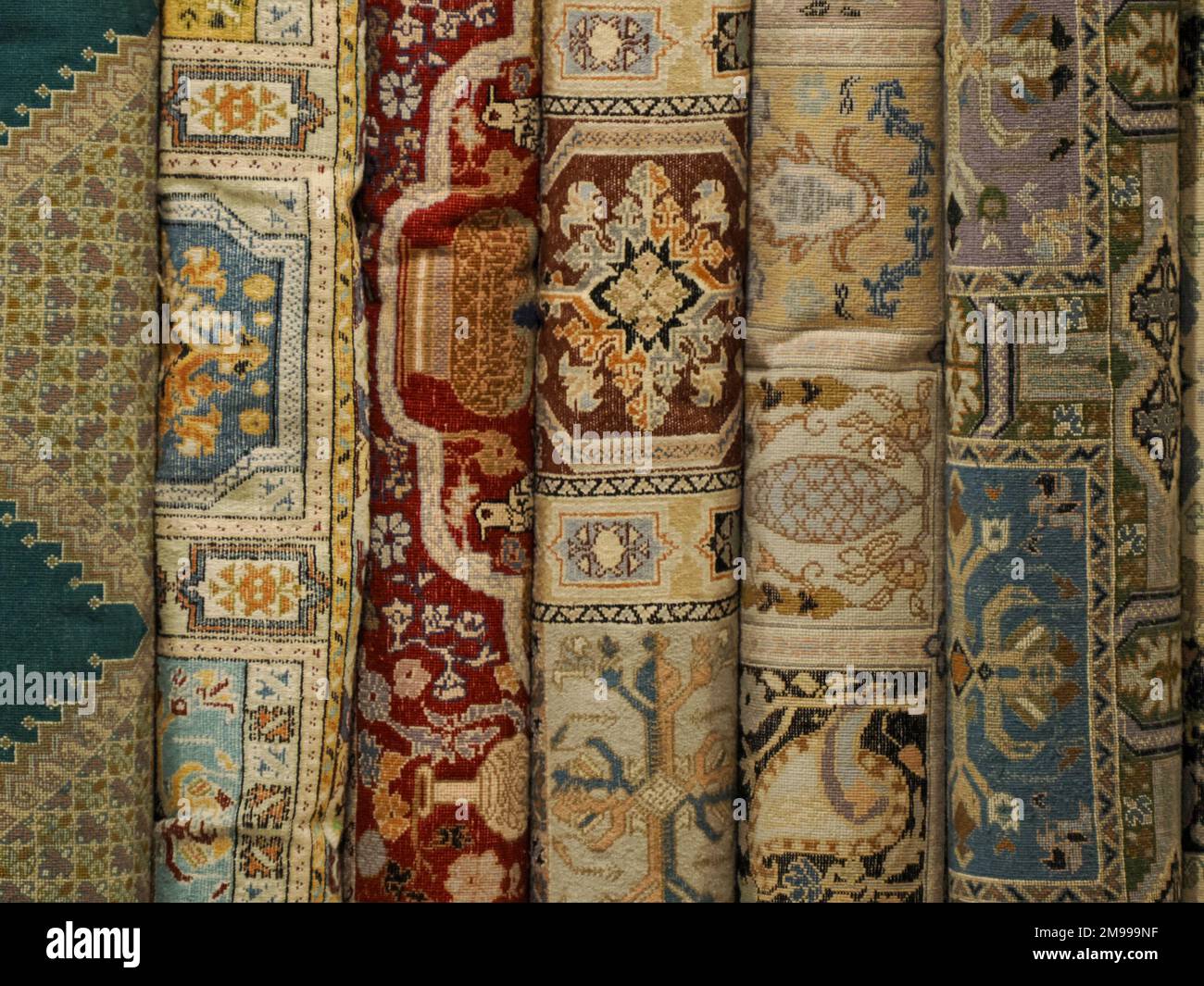 Moroccan handmade carpet at a shop in Medina of Fez Stock Photo - Alamy