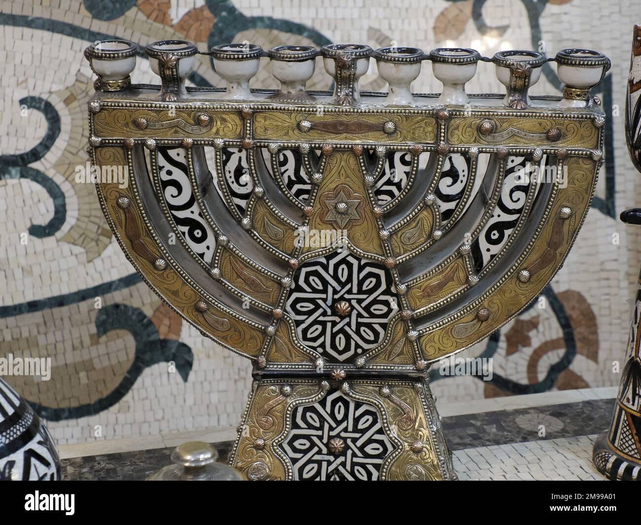 jewish Craftsman painting and decorating ceramic products in pottery ...