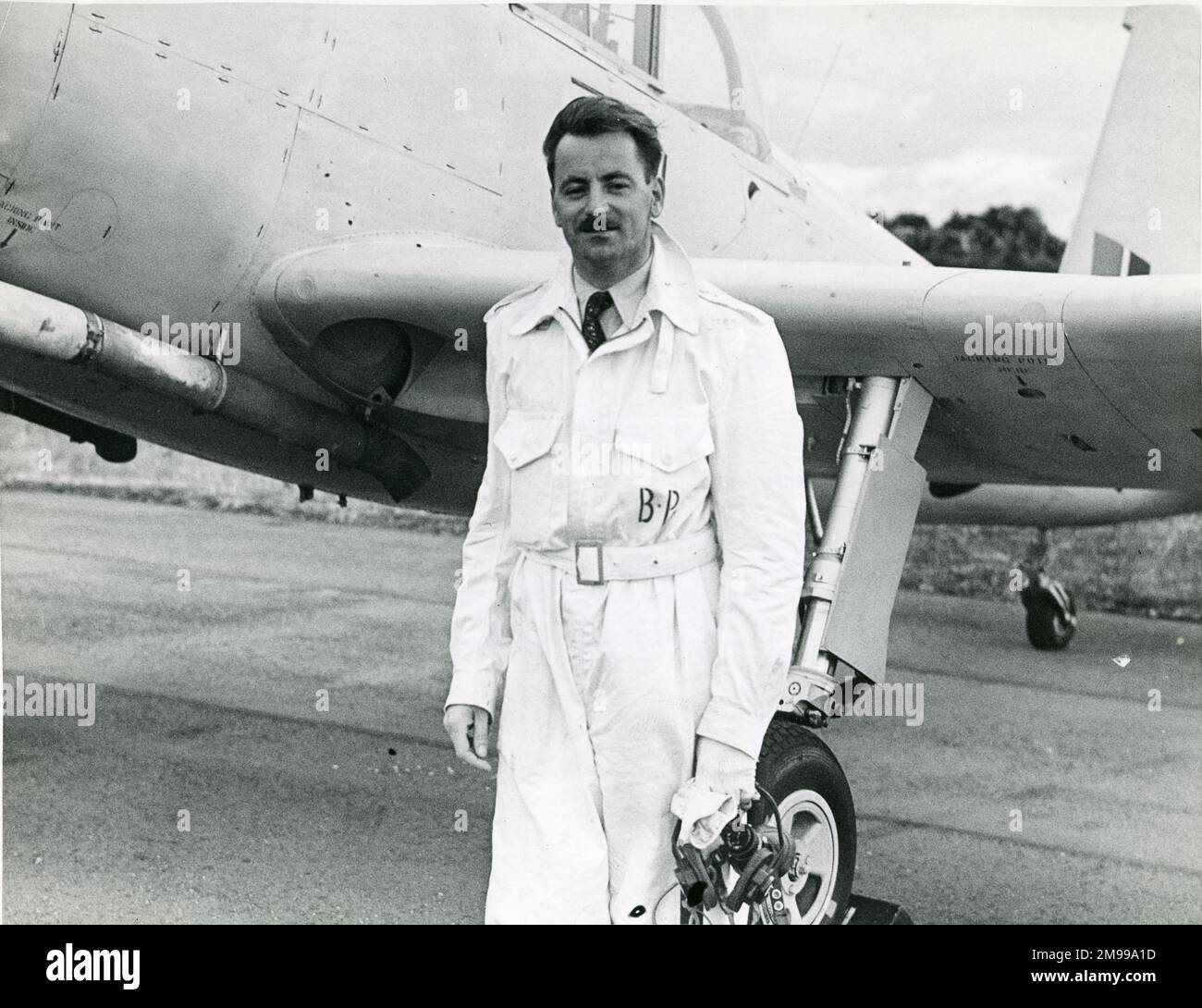 Robin Lindsay Neale, Chief Test Pilot, Boulton Paul Aircraft, alongside ...