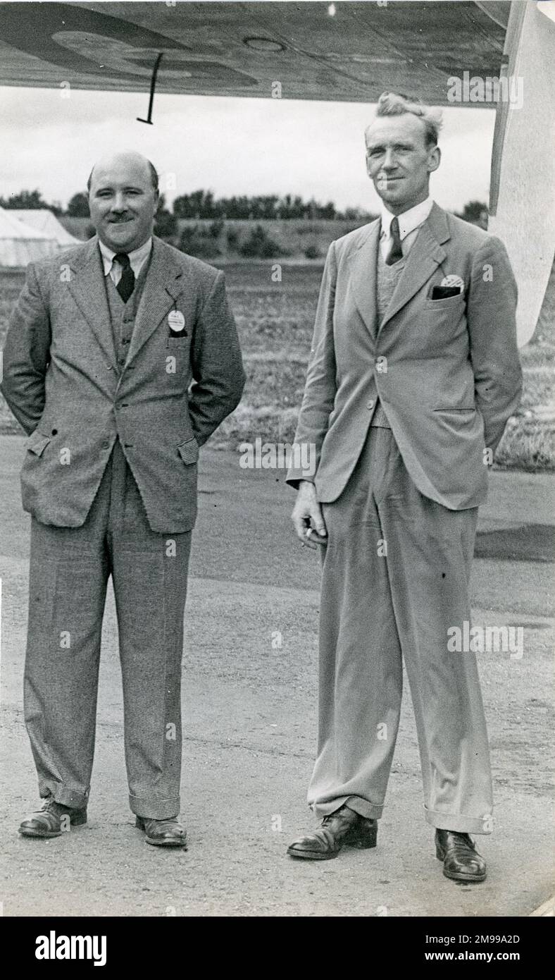 P.J. Field Richards, Avro test pilot, left, and W.G.N. Saunders ...