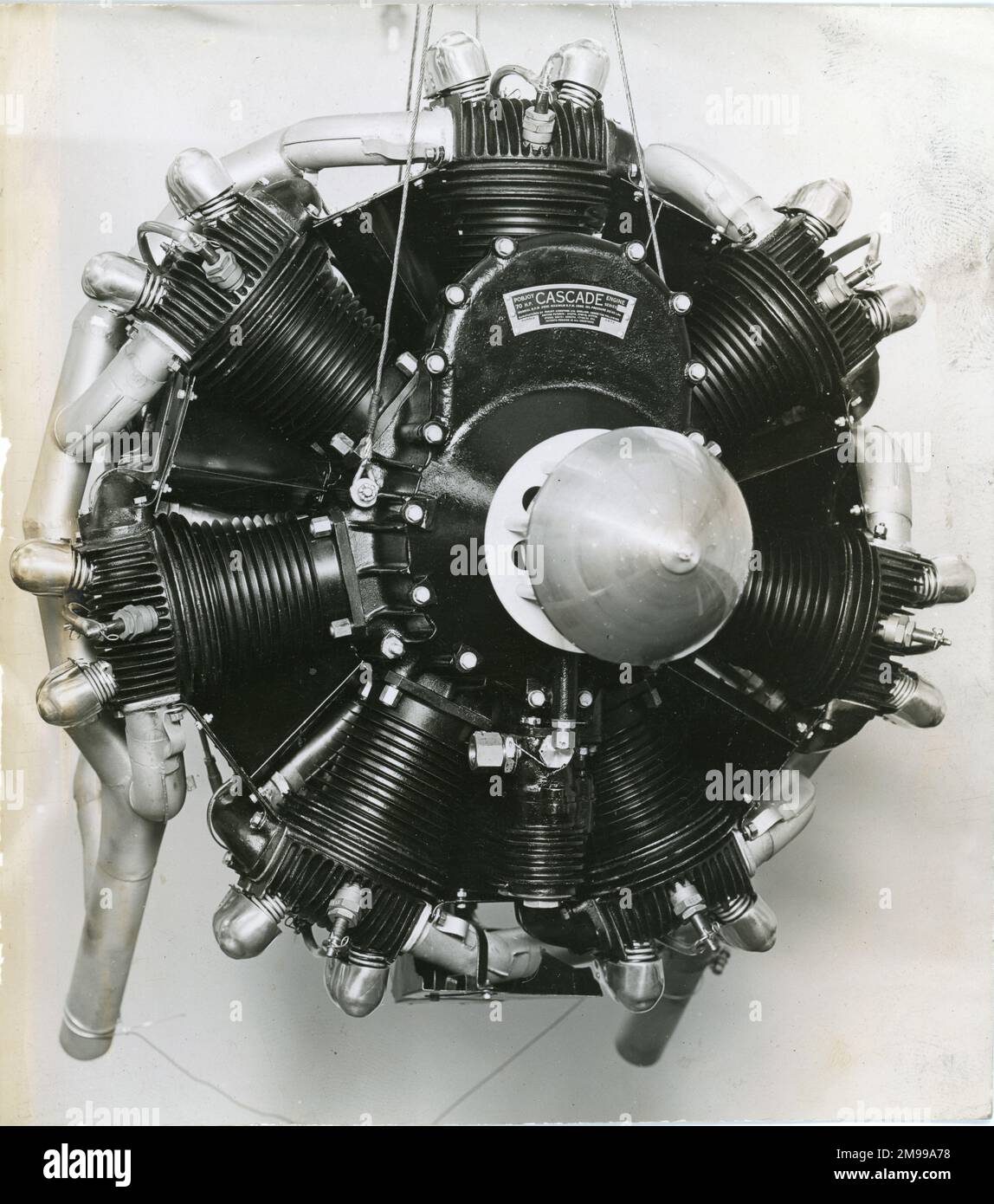 Pobjoy Cascade seven-cylinder radial engine of 70hp Stock Photo - Alamy