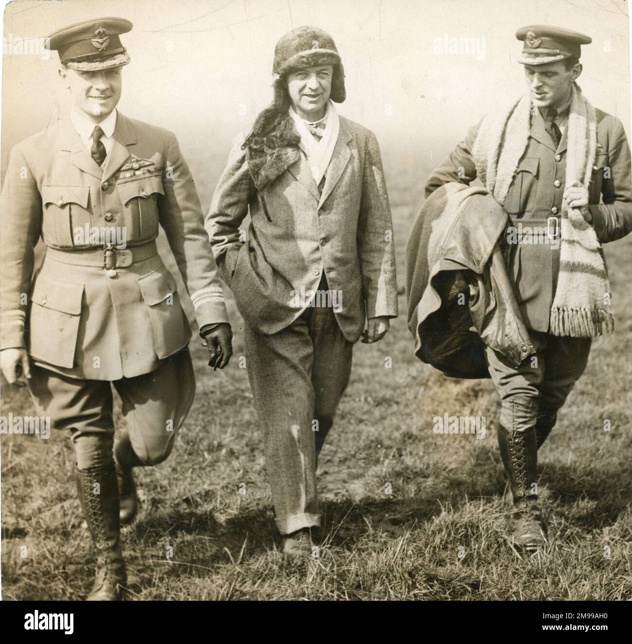 Preparing for a non-stop flight across the Atlantic. From left: Major ...