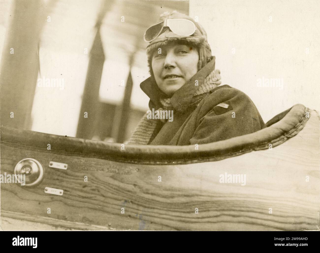 Sister Hilda Hope McMaugh, AIF, in an aircraft at the Central Aircraft ...