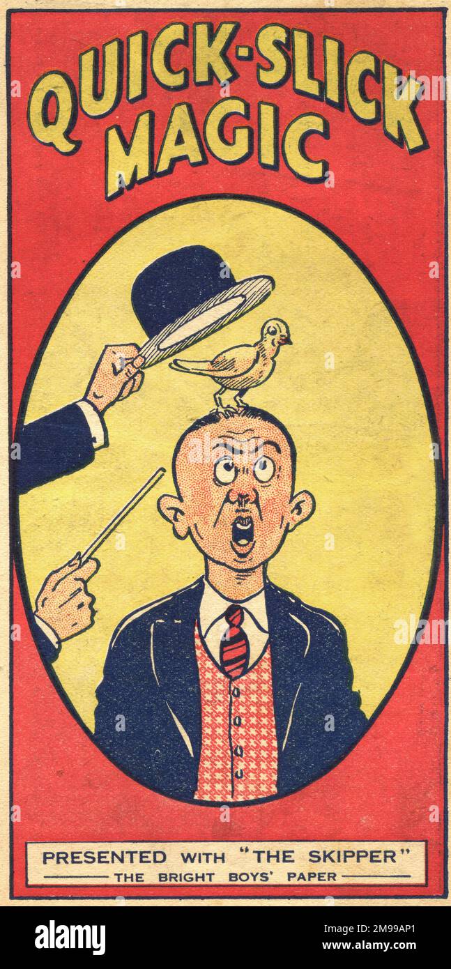 A guide to magic tricks showing a bird magically appearing under a man ...