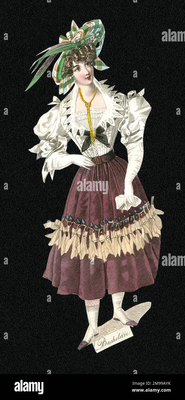 Women's Costumes of Europe - Bachette, young French woman Stock Photo ...