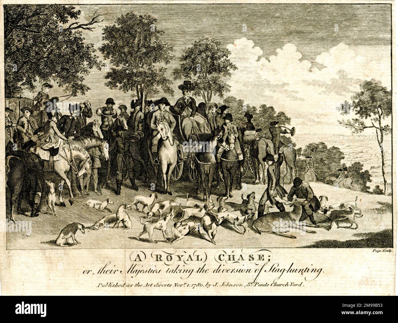 A Royal Chase - King George III and Queen Charlotte Stag Hunting Stock ...