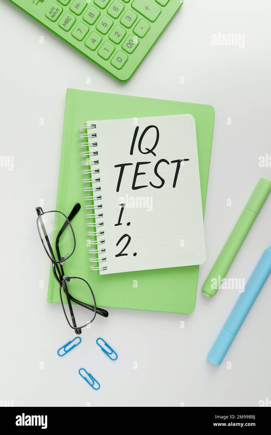 Text showing inspiration Iq Test. Business approach attempt to measure ... Text showing inspiration Iq Test. Business approach attempt to measure ...