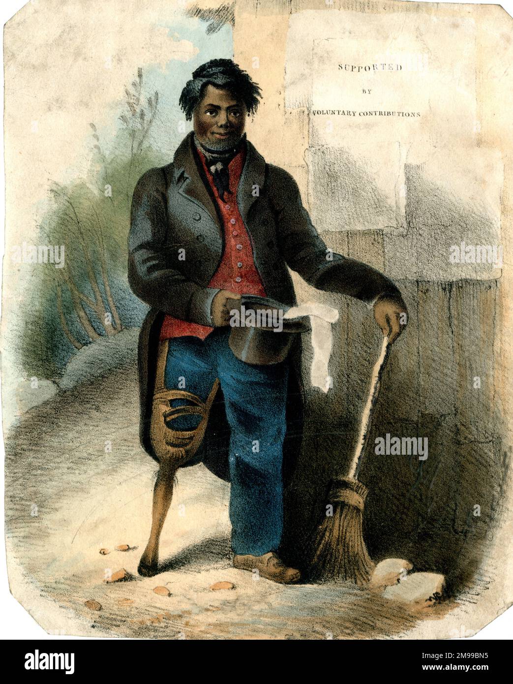 Disabled black crossing sweeper Stock Photo - Alamy