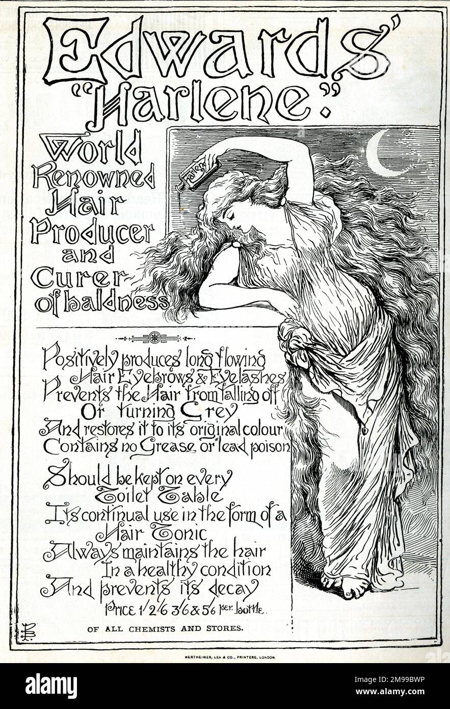 Edwards' Harlene, hair product - world renowned hair producer and curer ...