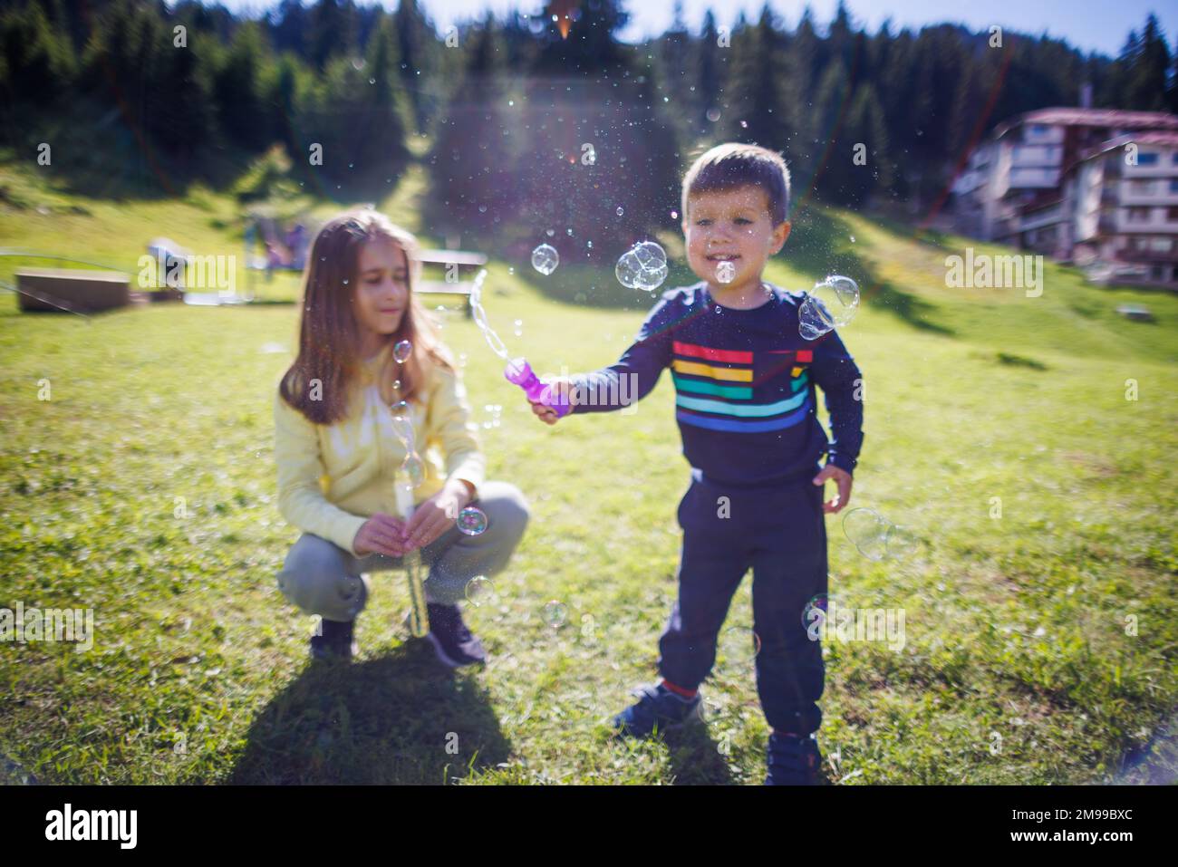 Older sister and brother younger mood hi-res stock photography and images - Alamy