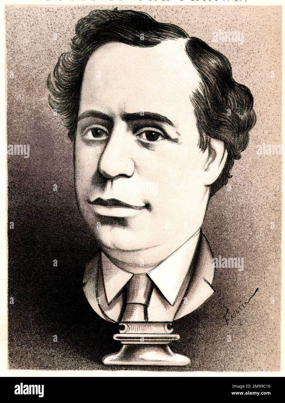 Figaro Cartoon, Busts of the Period - J L Toole, actor Stock Photo - Alamy