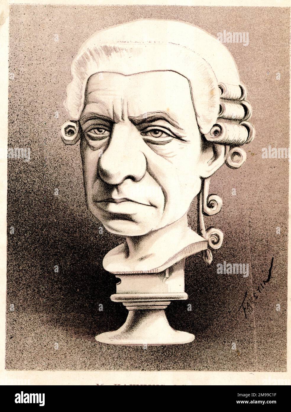 Figaro Cartoon, Busts of the Period - Mr Hawkins QC Stock Photo - Alamy