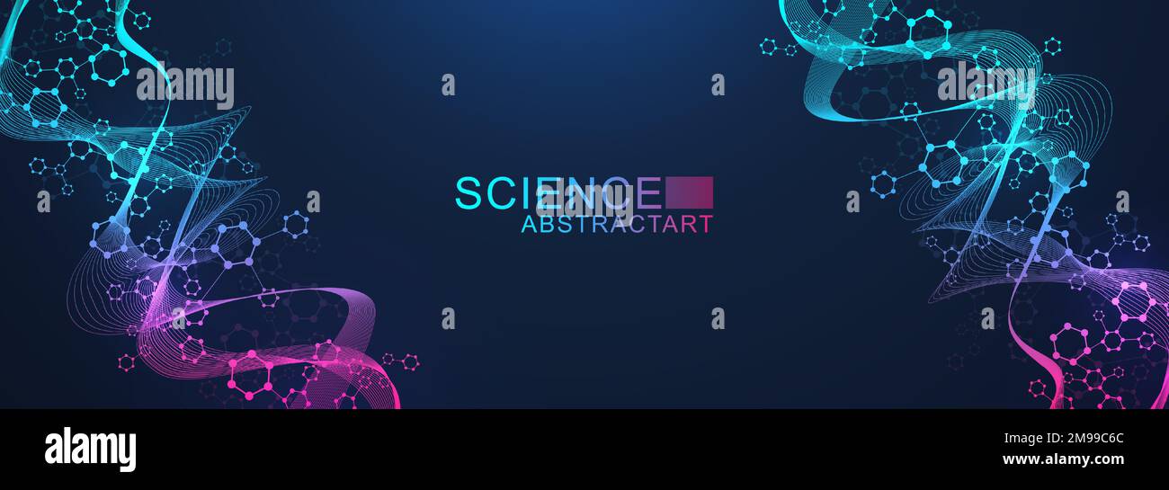 Modern abstract molecules structure for science or medical background ...