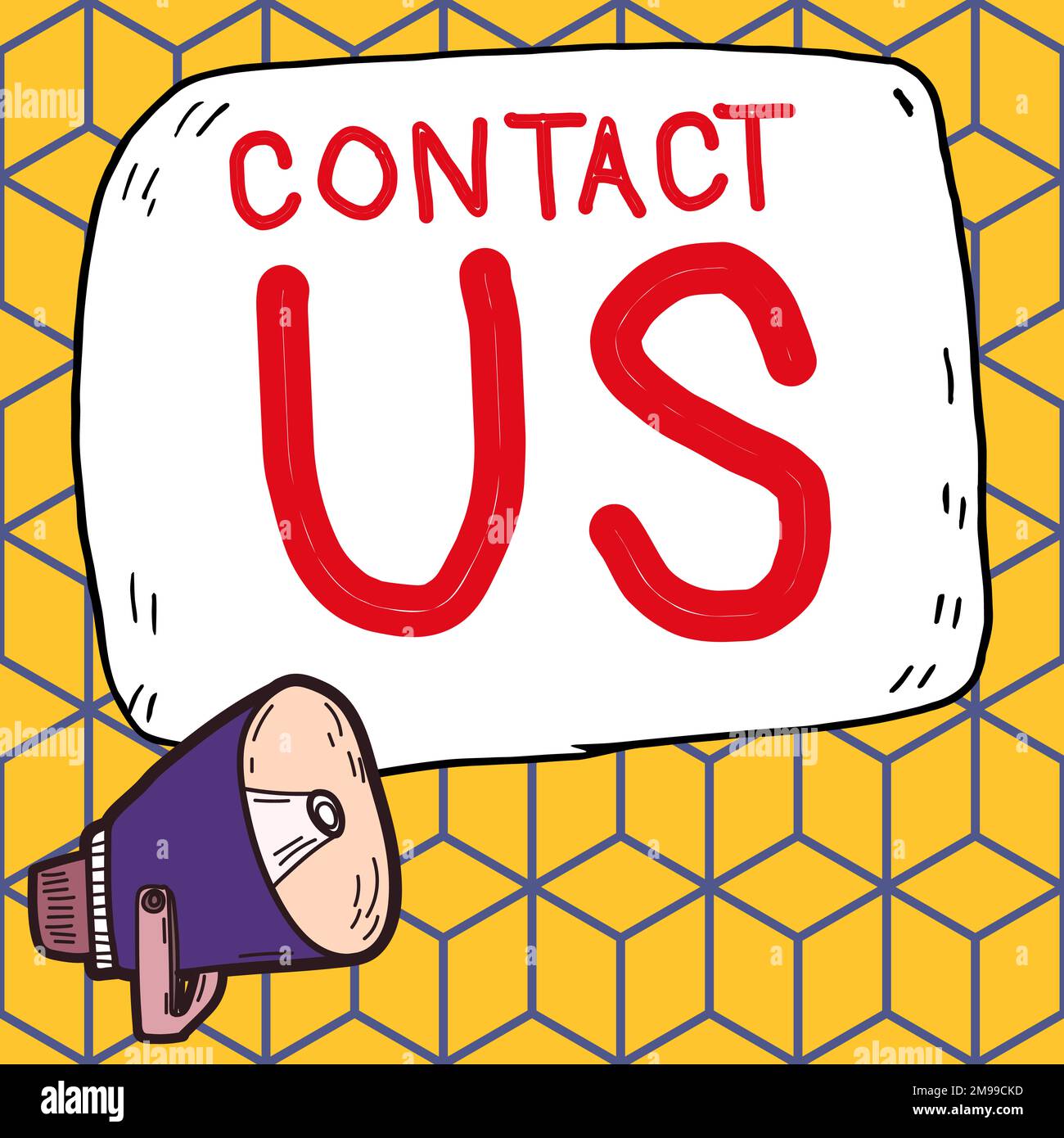 Sign displaying Contact Us. Business idea Group of person that ...