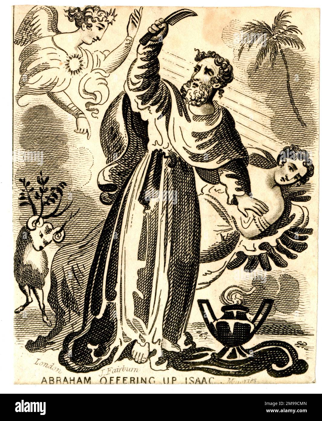 Abraham offering up his son Isaac for sacrifice is stopped just in time ...