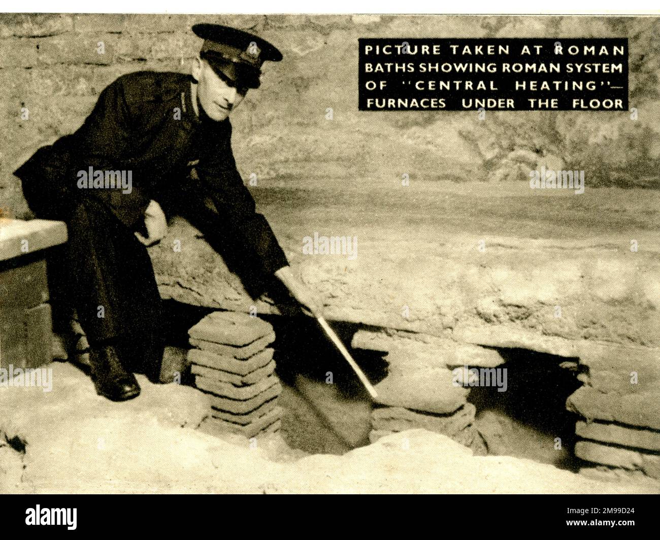 Roman city of Bath, underfloor heating system Stock Photo - Alamy