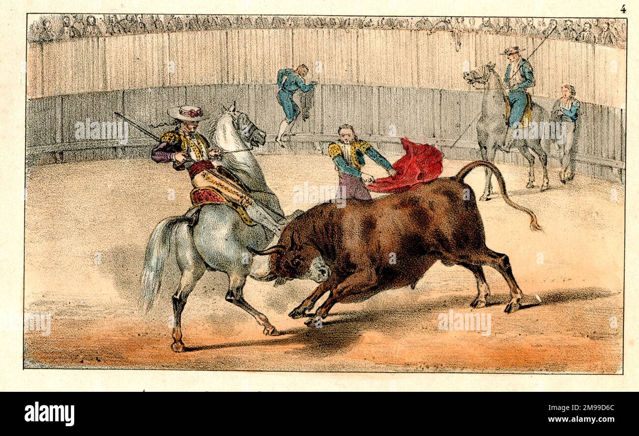 Spanish bullfighting - 4 - attack Stock Photo - Alamy