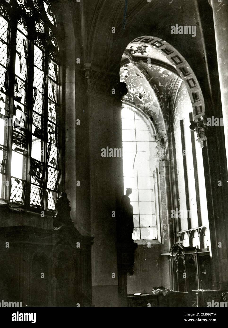 Malines (Mechelen) Cathedral, Belgium, damaged by German shell fire, 3 ...