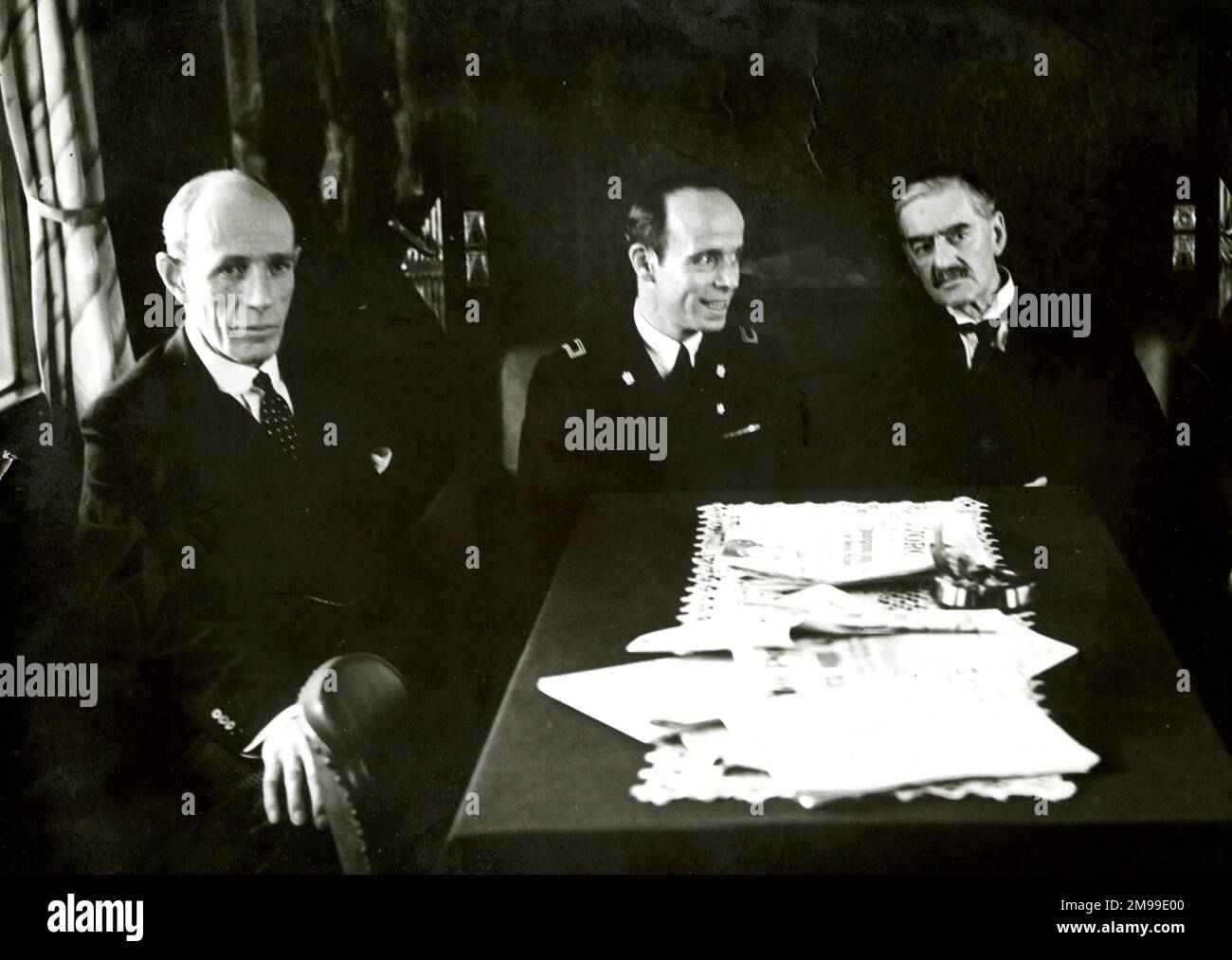 Lord Halifax (left) and Neville Chamberlain (right), during the Second ...