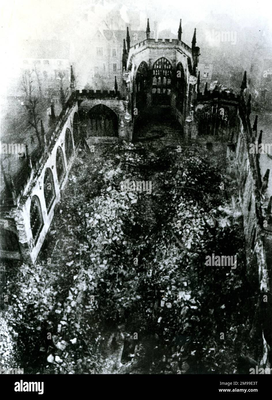 Bomb damage, Coventry Cathedral, November 1940, Second World War Stock ...