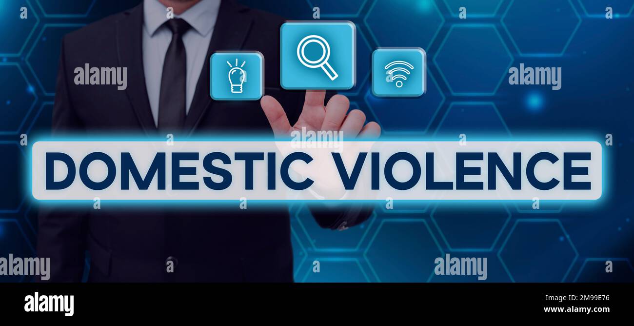 Writing displaying text Domestic Violence. Concept meaning violent or ...