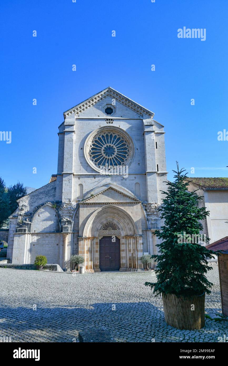 External view of the ancient abbey of Fossanova. It is located in Italy ...