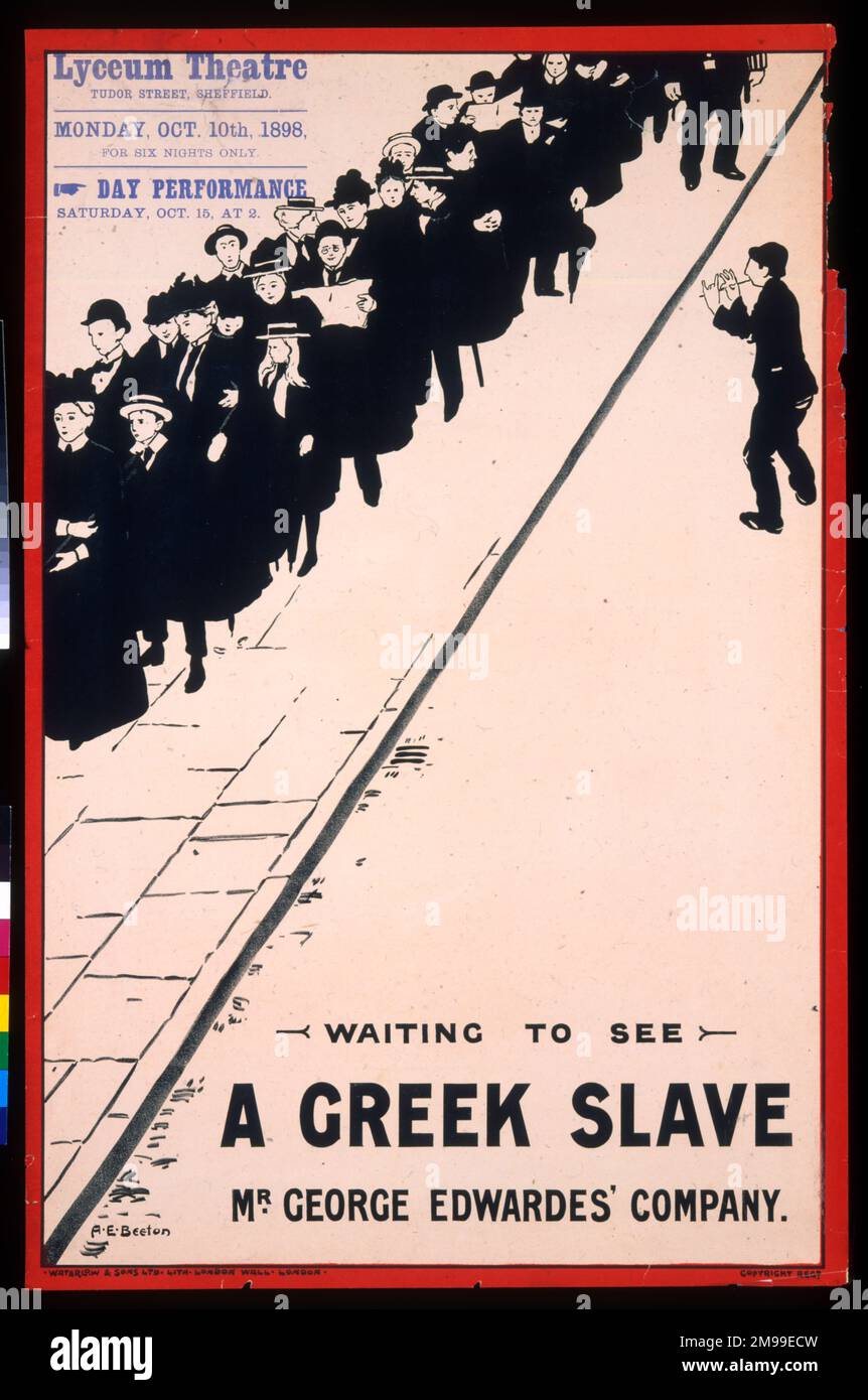 Poster, A Greek Slave, a George Edwardes production at the Lyceum ...