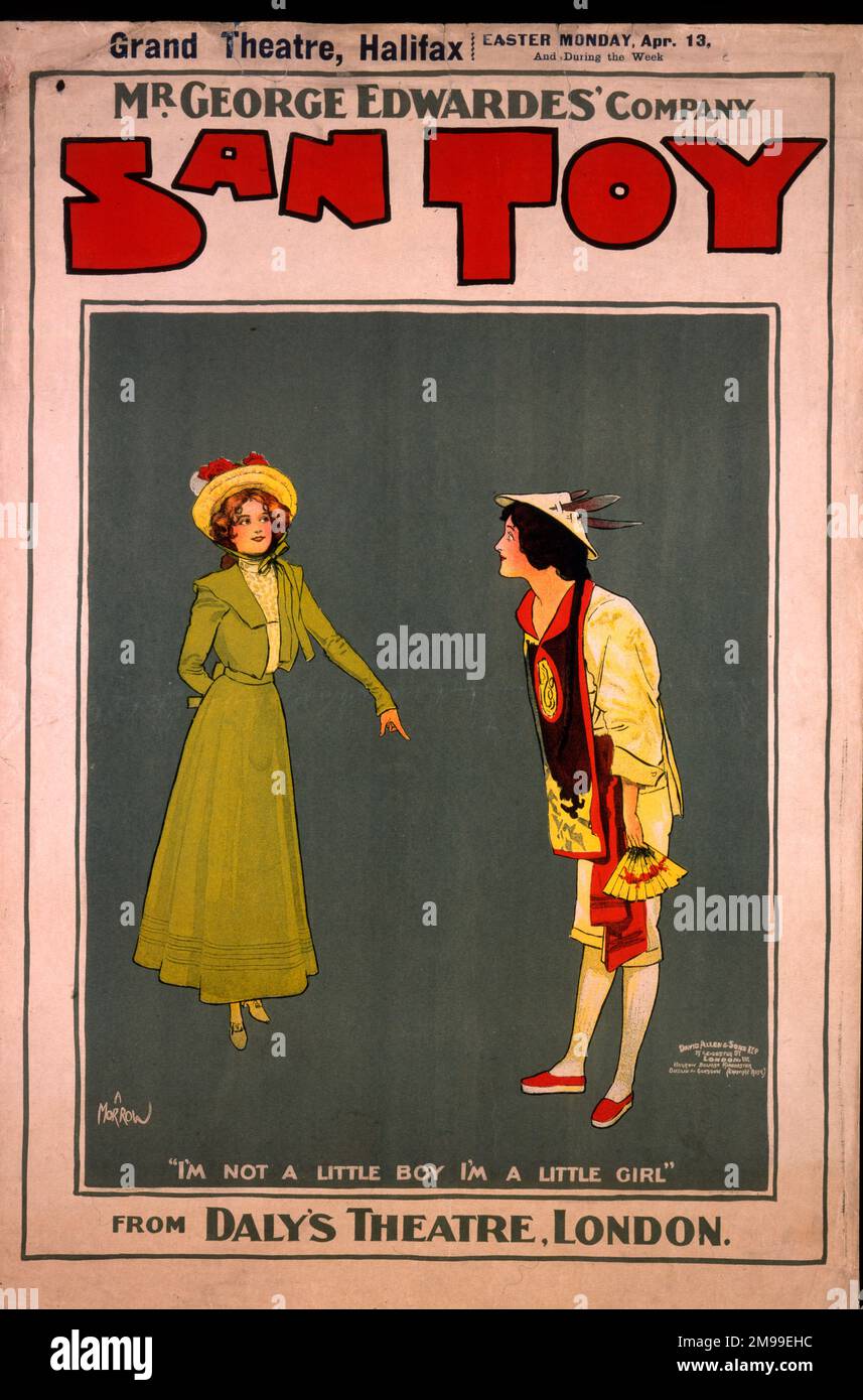 Poster, San Toy, musical at the Grand Theatre, Halifax, Yorkshire ...