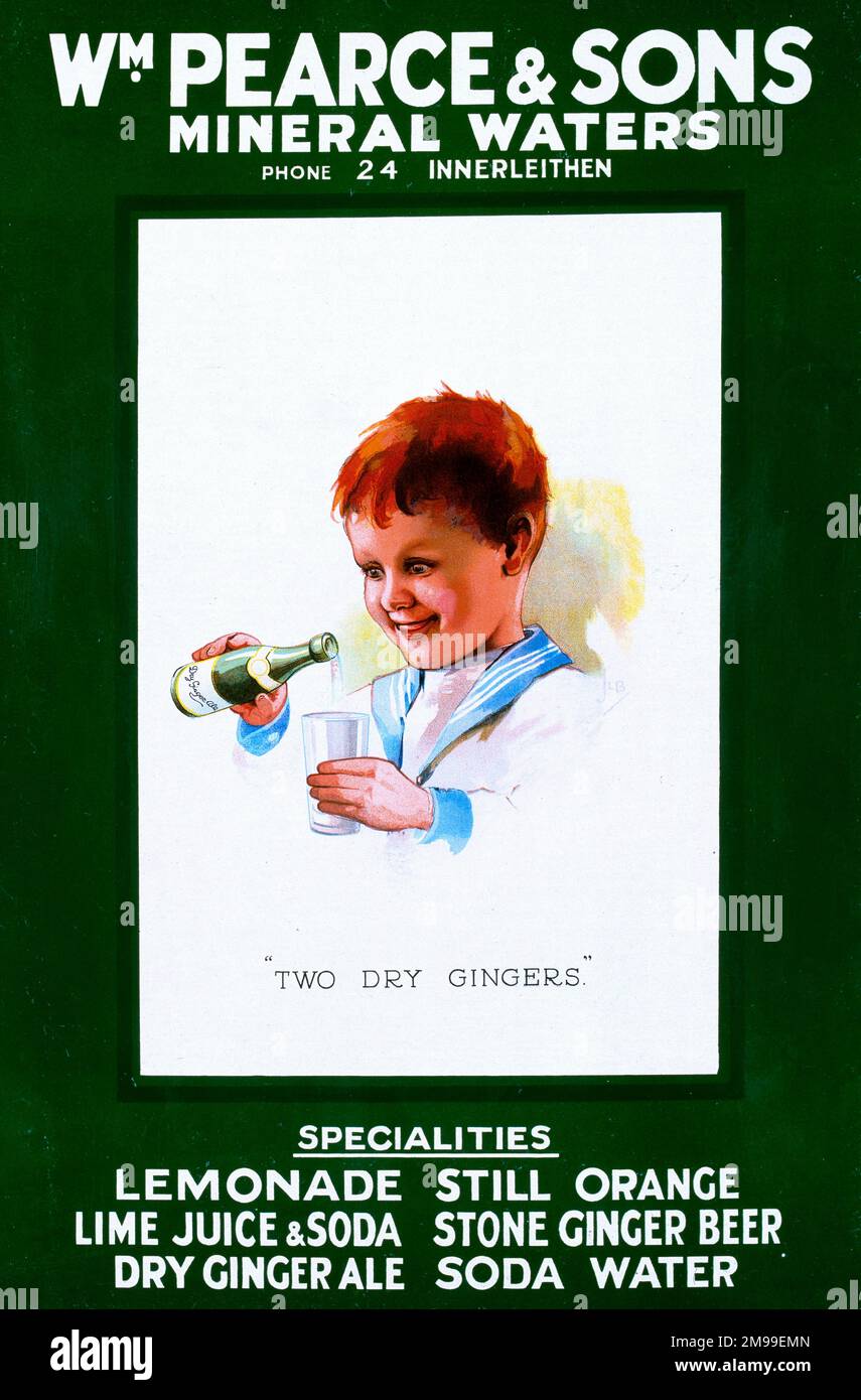 Advertising showcard, Pearce's Ginger Beer and Mineral Water Stock ...